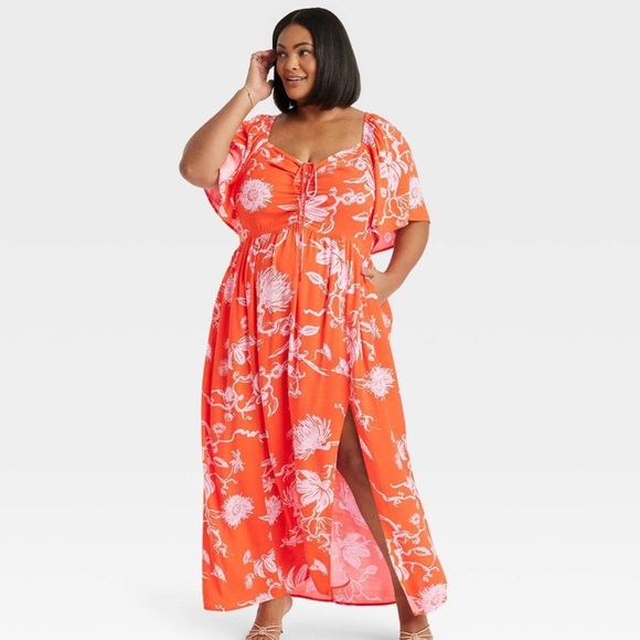 Ava & Viv | Dresses | Nwt Womens Flutter Short Sleeve Maxi Sundress ...